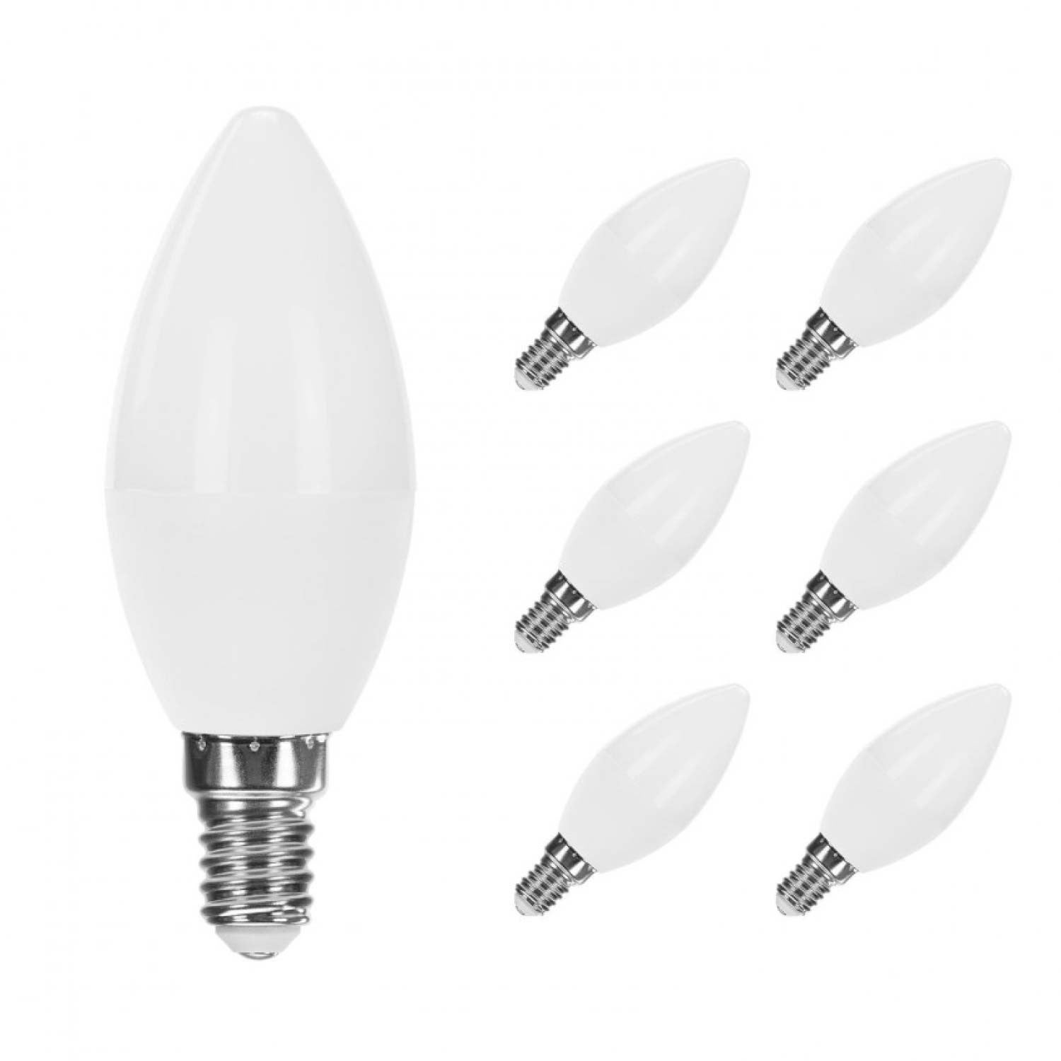 Pack 6 Lampadine LED a Candela E14 6W Equi.40W 470lm 4000k Raydan Home ...