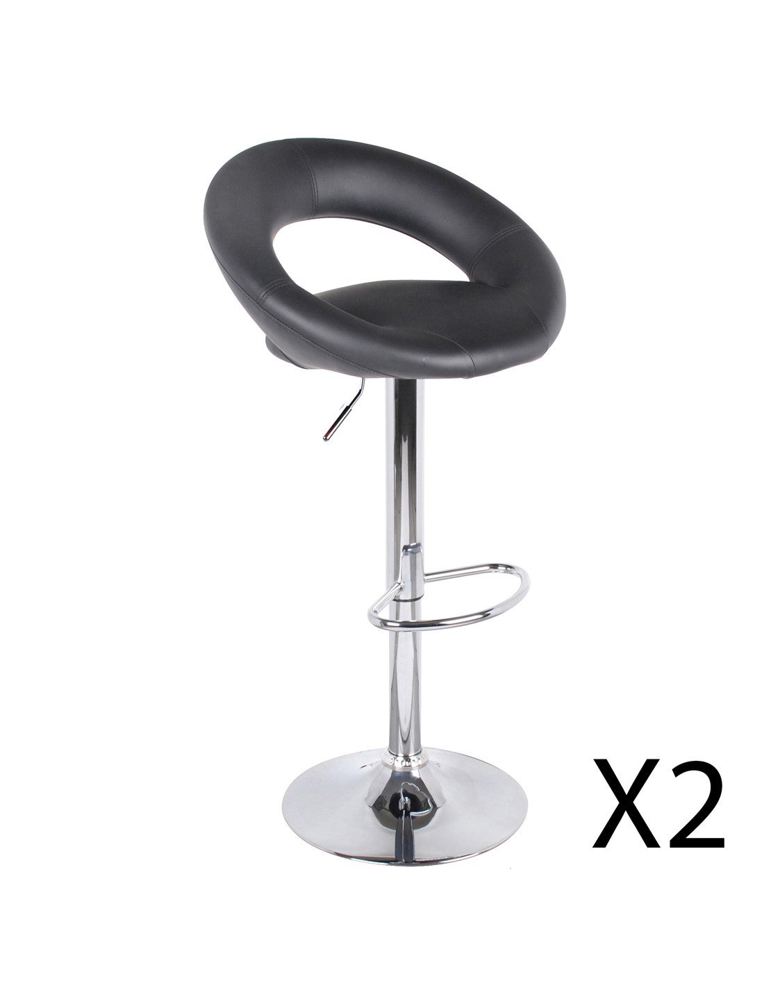 Lot de 2 tabourets de bar réglables en hauteur 77-97 cm – Assise simili ...