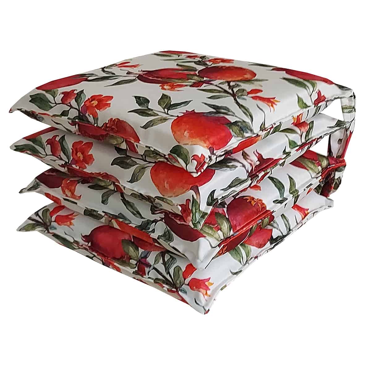 Lot de 4 coussins de chaise déhoussables en impression numérique double ...