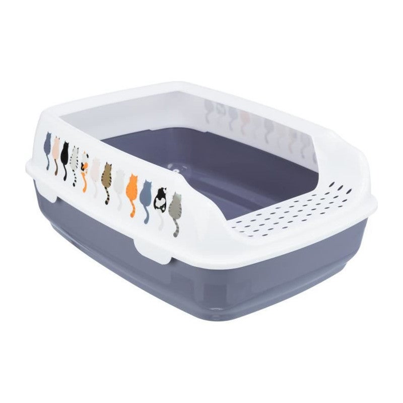 Bac a litiere TRIXIE Delio - Rebord - 38 × 20 × 50 cm - Imprimé Gris et ...