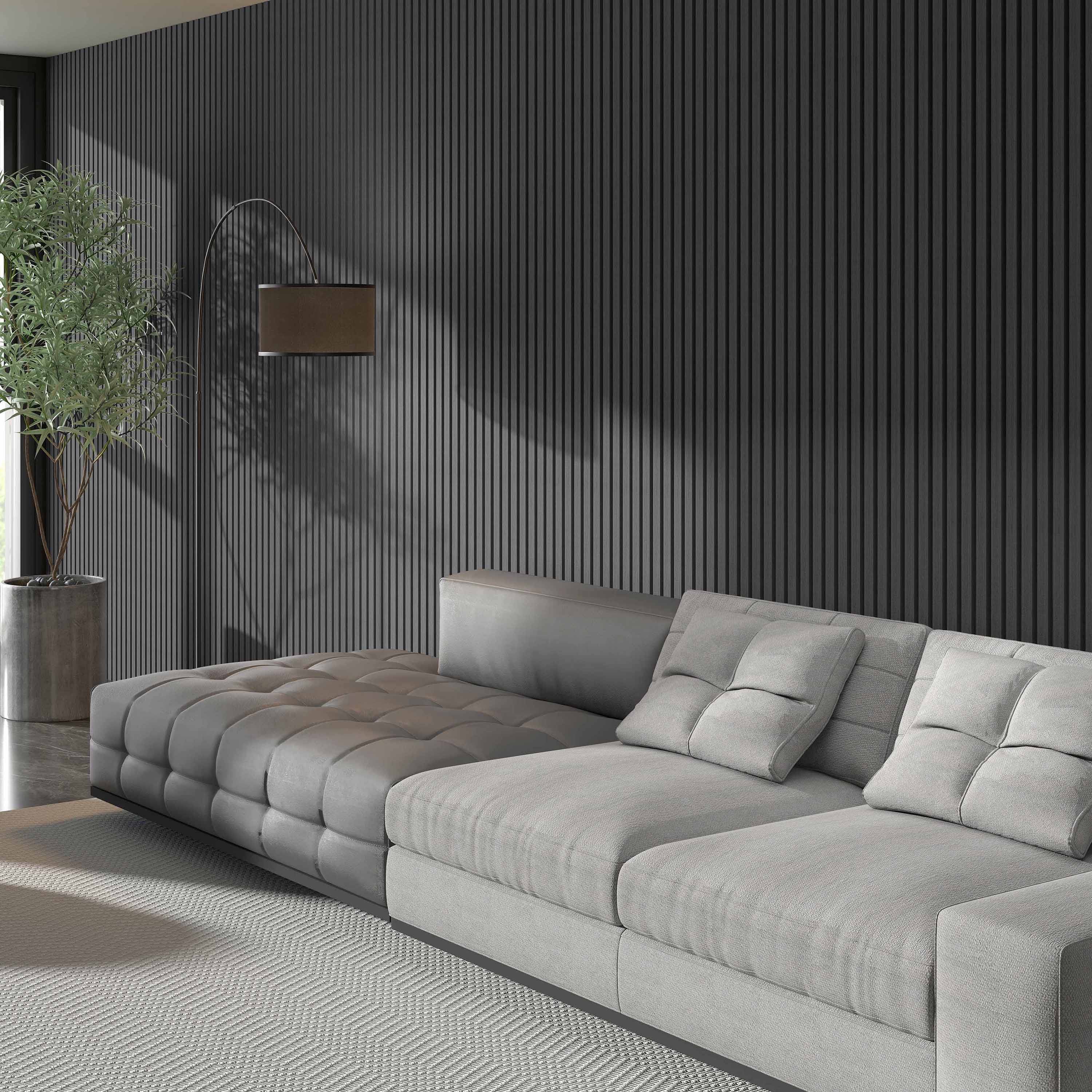 Lot de 4 - 260 x 30cm - Chêne gris - Ep. 21mm - Panneaux muraux ...