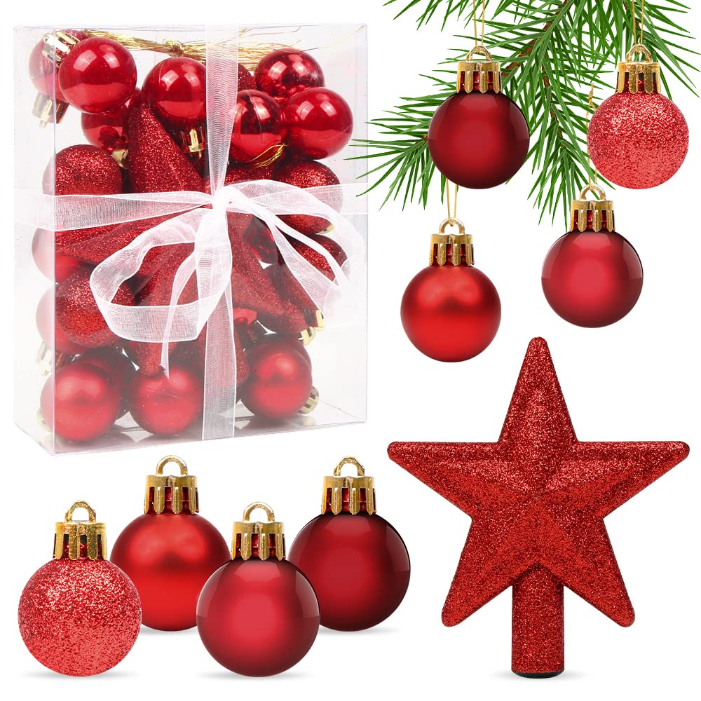 Lot de 30 décorations de sapin de Noël, Étoile de sapin de Noël, Boules ...