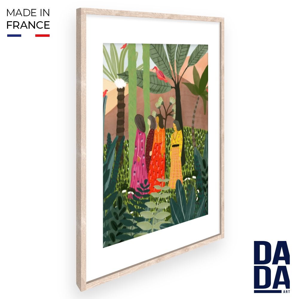 Image encadrée avec cadre CHÊNE / 40x50cm / Élégance tropicale / Créé ...