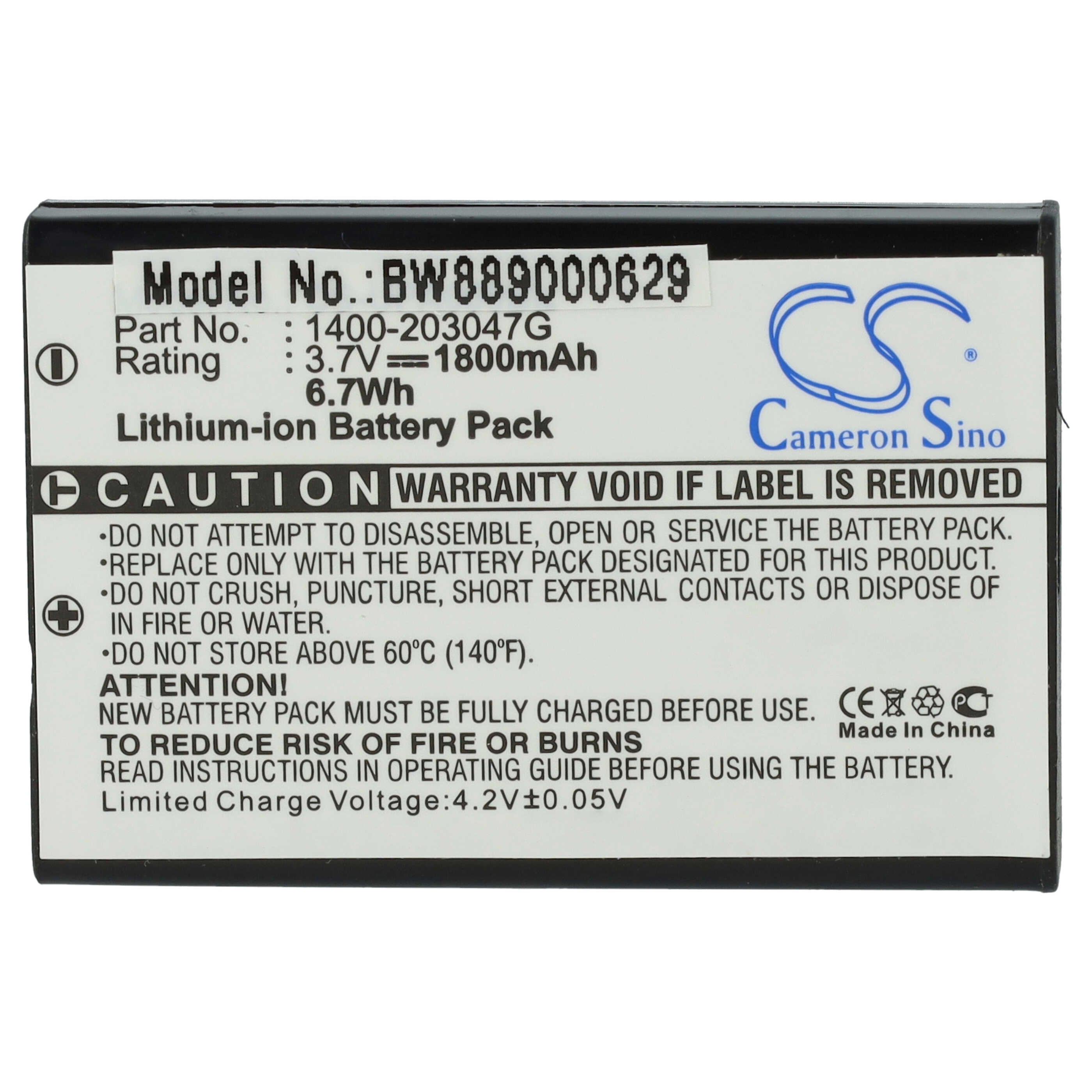 Vhbw Batterie compatible avec Unitech PA600, HT6000, HT660e scanner de ...