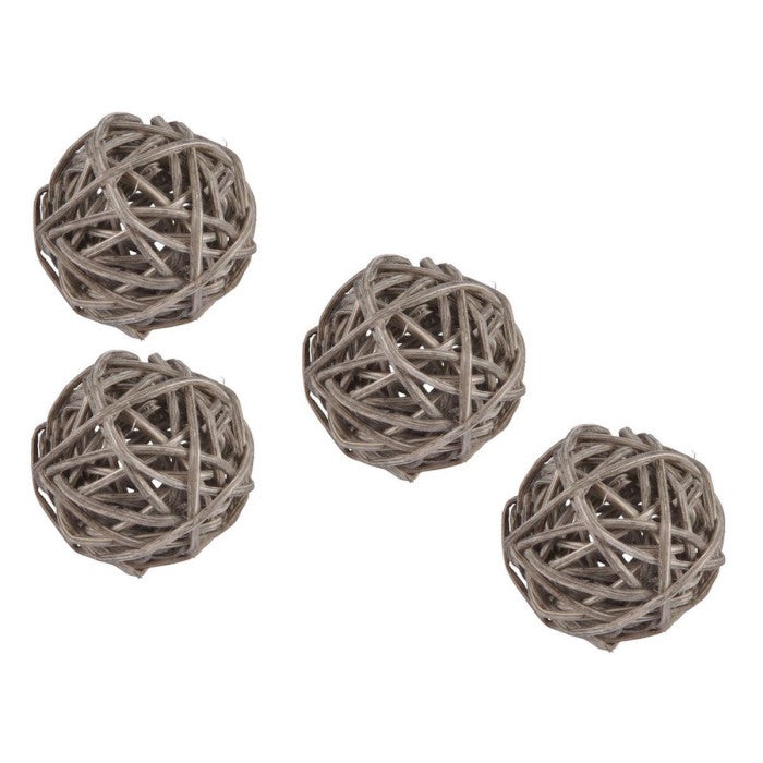 Paris Prix - Lot De 10 Boules Décoratives "rotin" 3cm Gris Clair ...