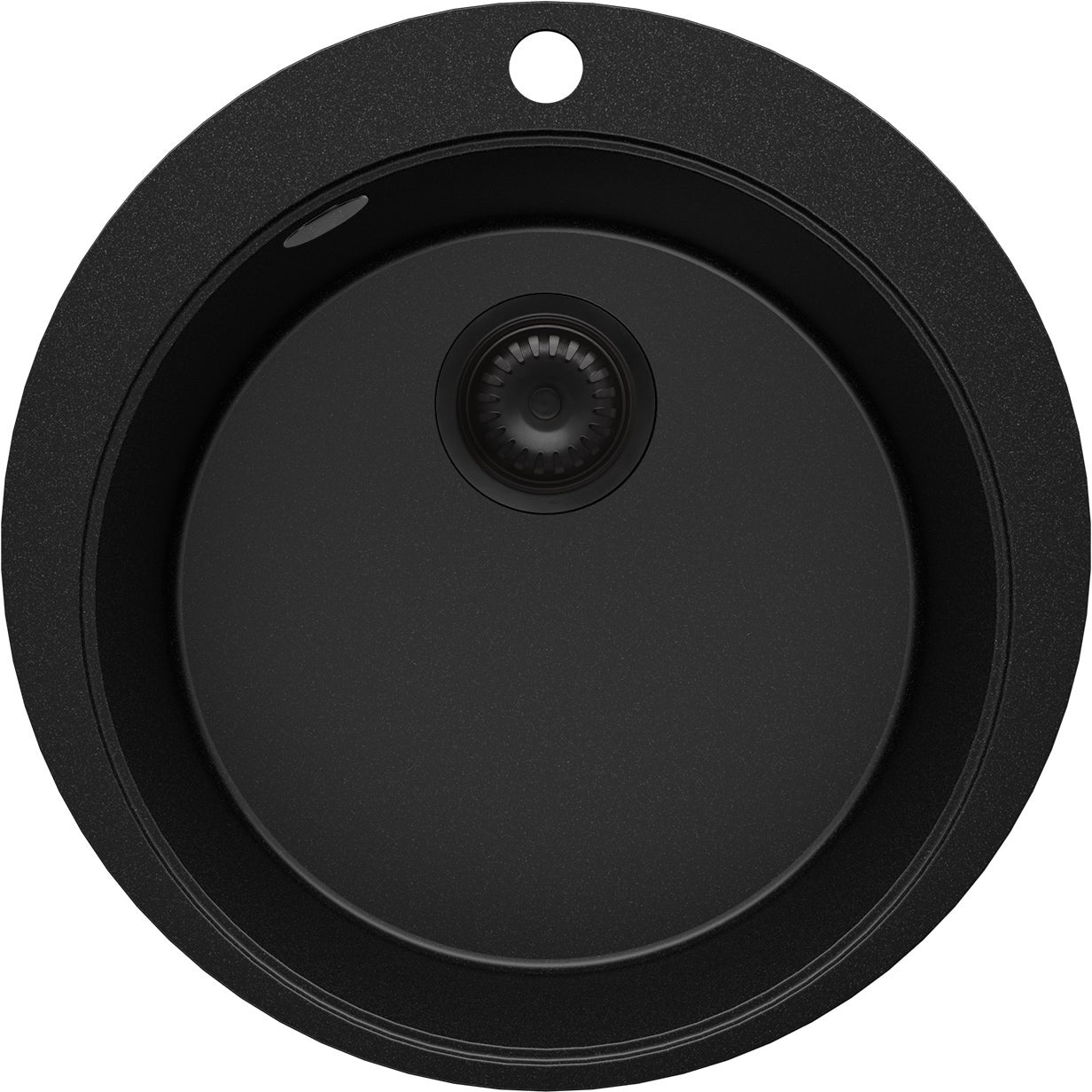 Fregadero Cocina Circular Todo Negro 53x53cm, Fregadero Granito 1 Seno ...