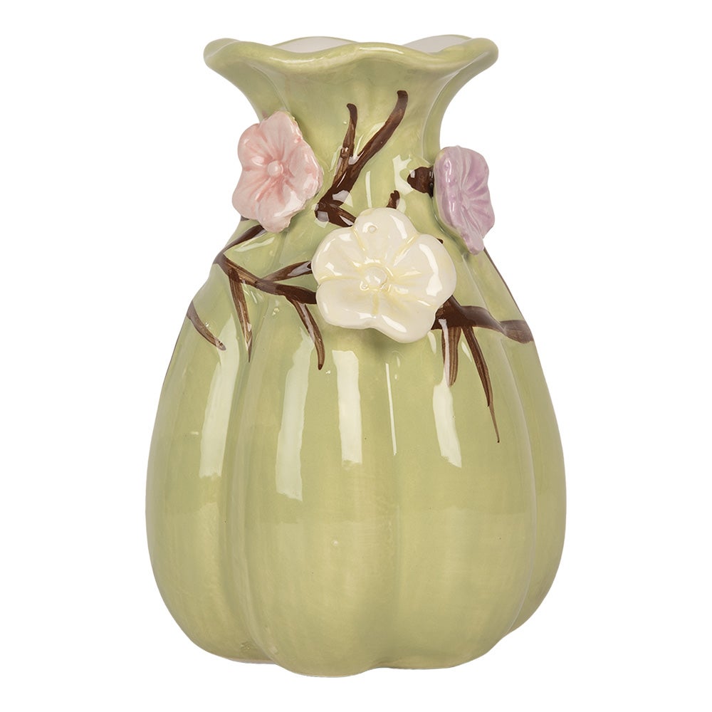 Clayre & Eef Vase Ø 10x14 cm Vert Fleurs | Leroy Merlin
