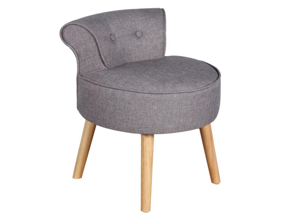 Petit fauteuil crapaud SAVEA en tissu - Gris chiné | Leroy Merlin