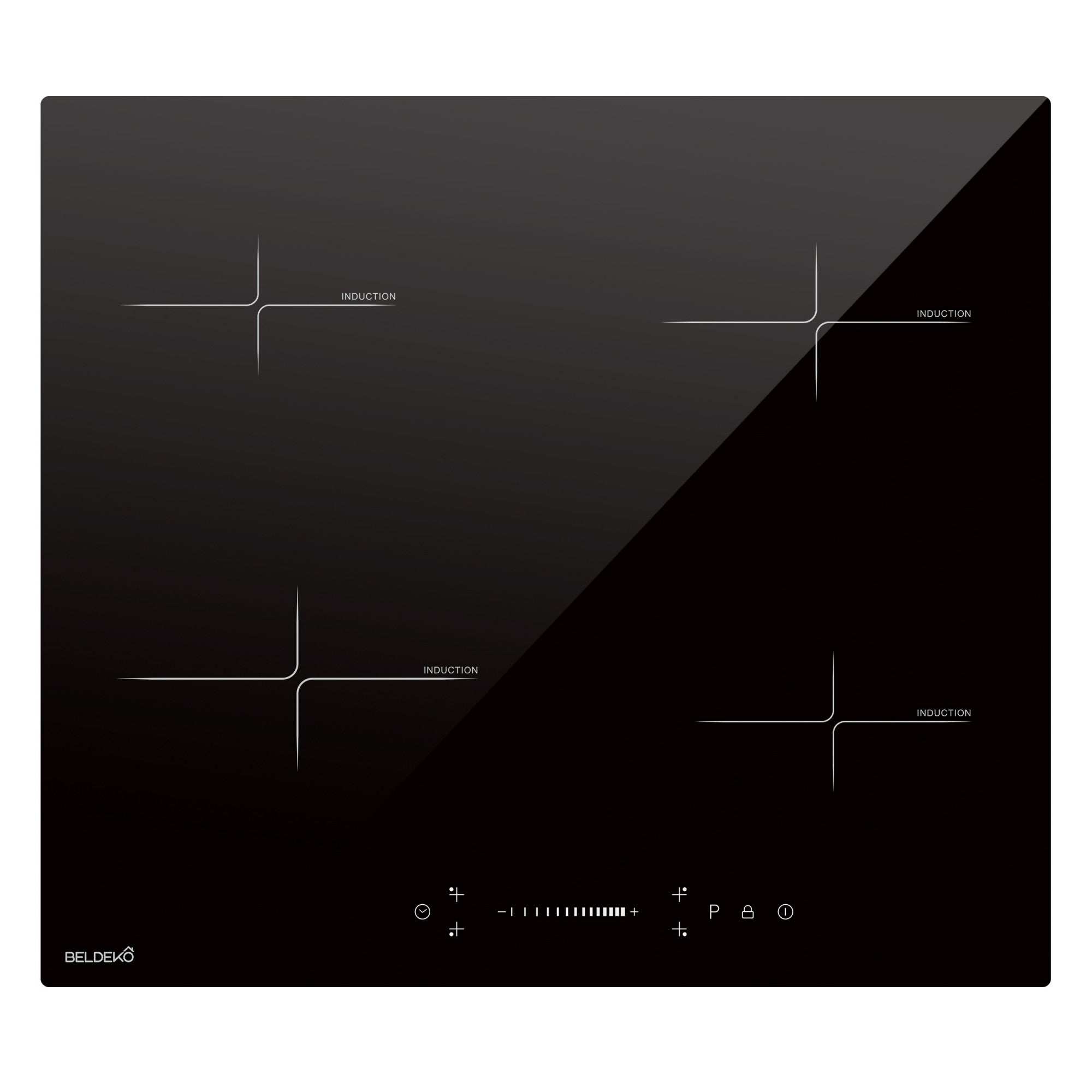BELDEKO Plaque Induction 4 Feux Encastrable - 8100W - Commandes Slide ...
