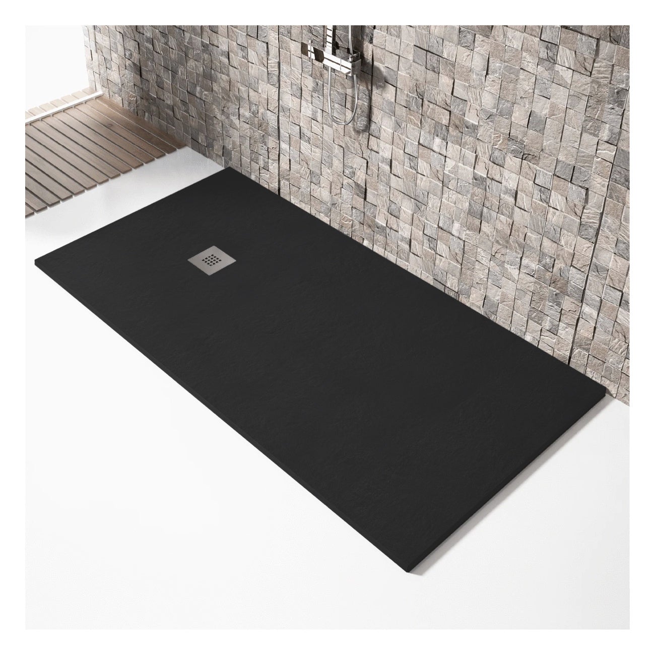 Receveur de douche 80x160cm extra plat MADISON en résine surface ...