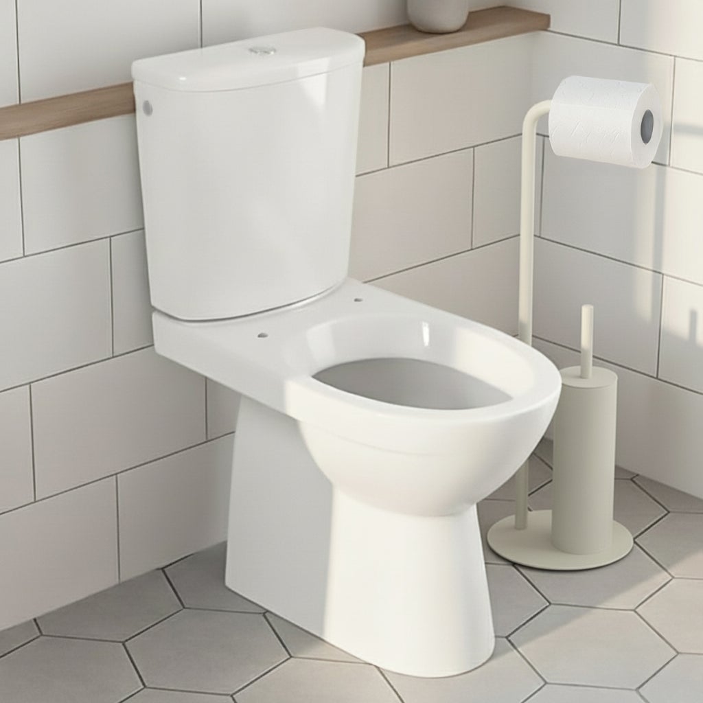WC monobloc avec sortie au sol et abattant thermodurcissable à ...