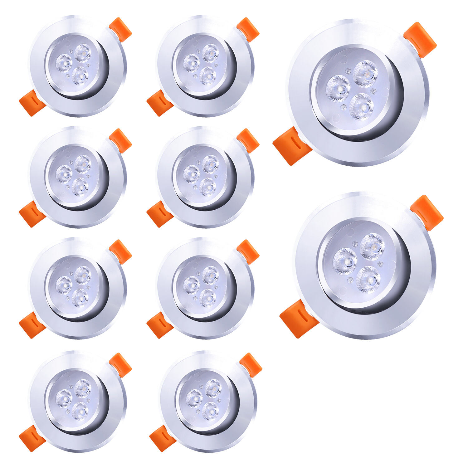 Spots LED à Encaster Orientables 3W blanc froid 6500k 85mm pour Plafond ...