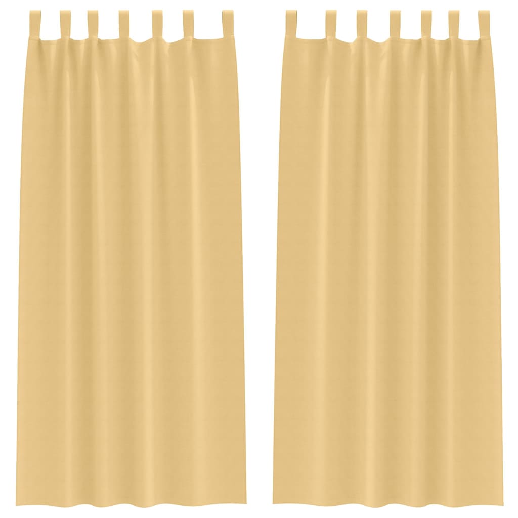 Rideaux avec des rideaux 2 pcs Beige 260 x 140 cm Polyester | Leroy Merlin