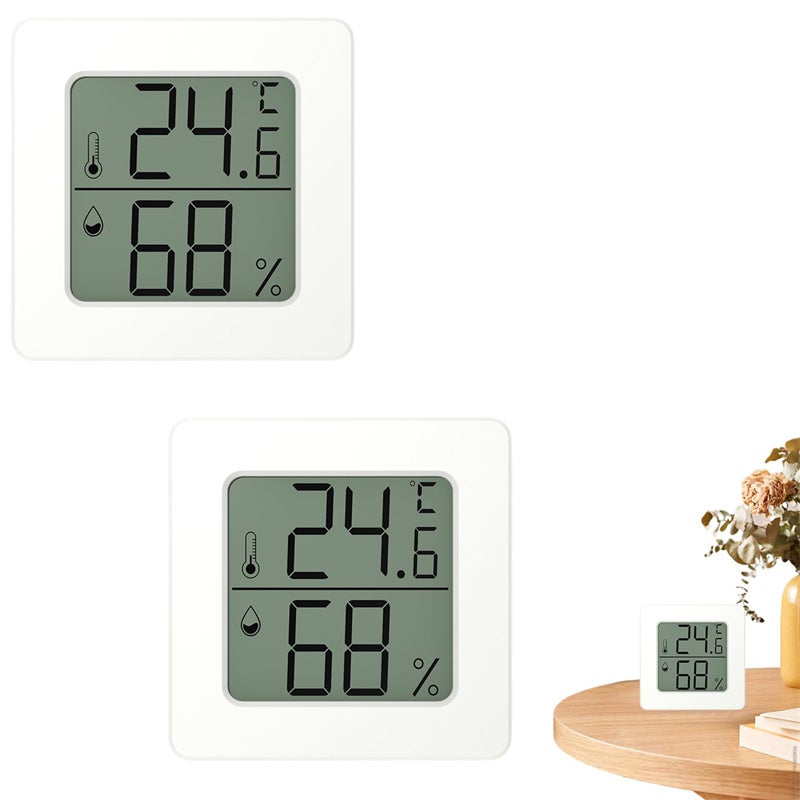 2 higrómetros digitales para interiores, termómetro de humedad y ...