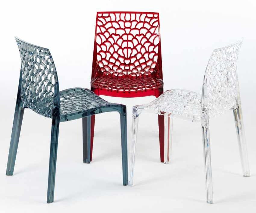 Silla transparente apilable Pikazo-Color Rojo | Leroy Merlin