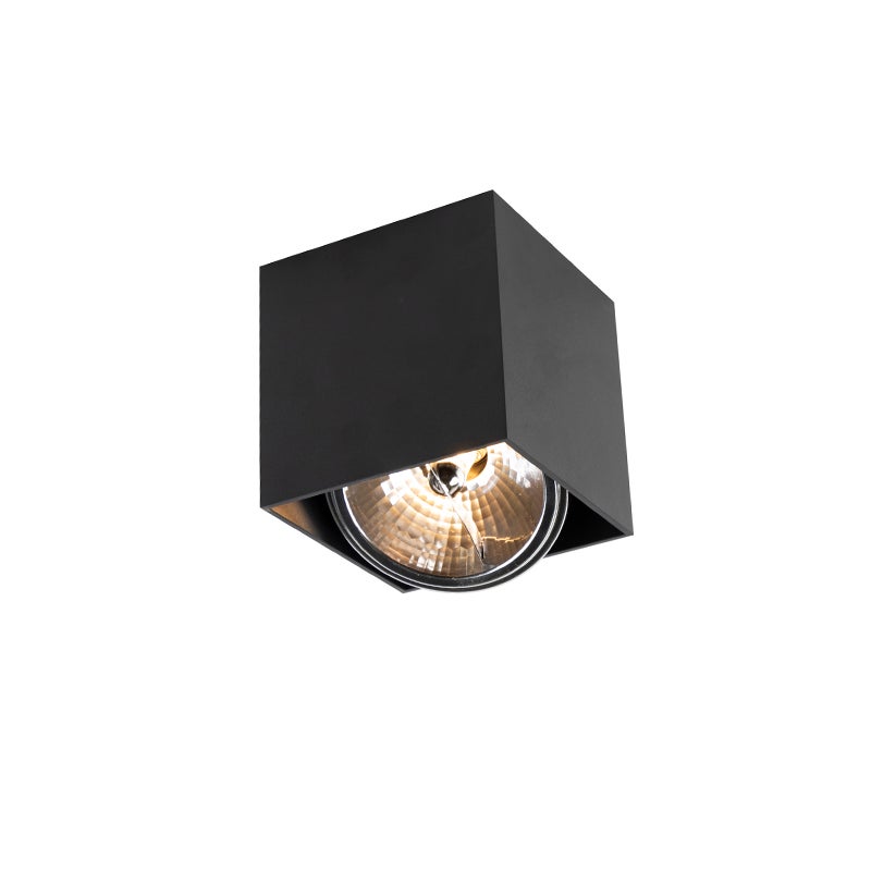 Foco de superficie de diseño negro cuadrado - Box | Leroy Merlin
