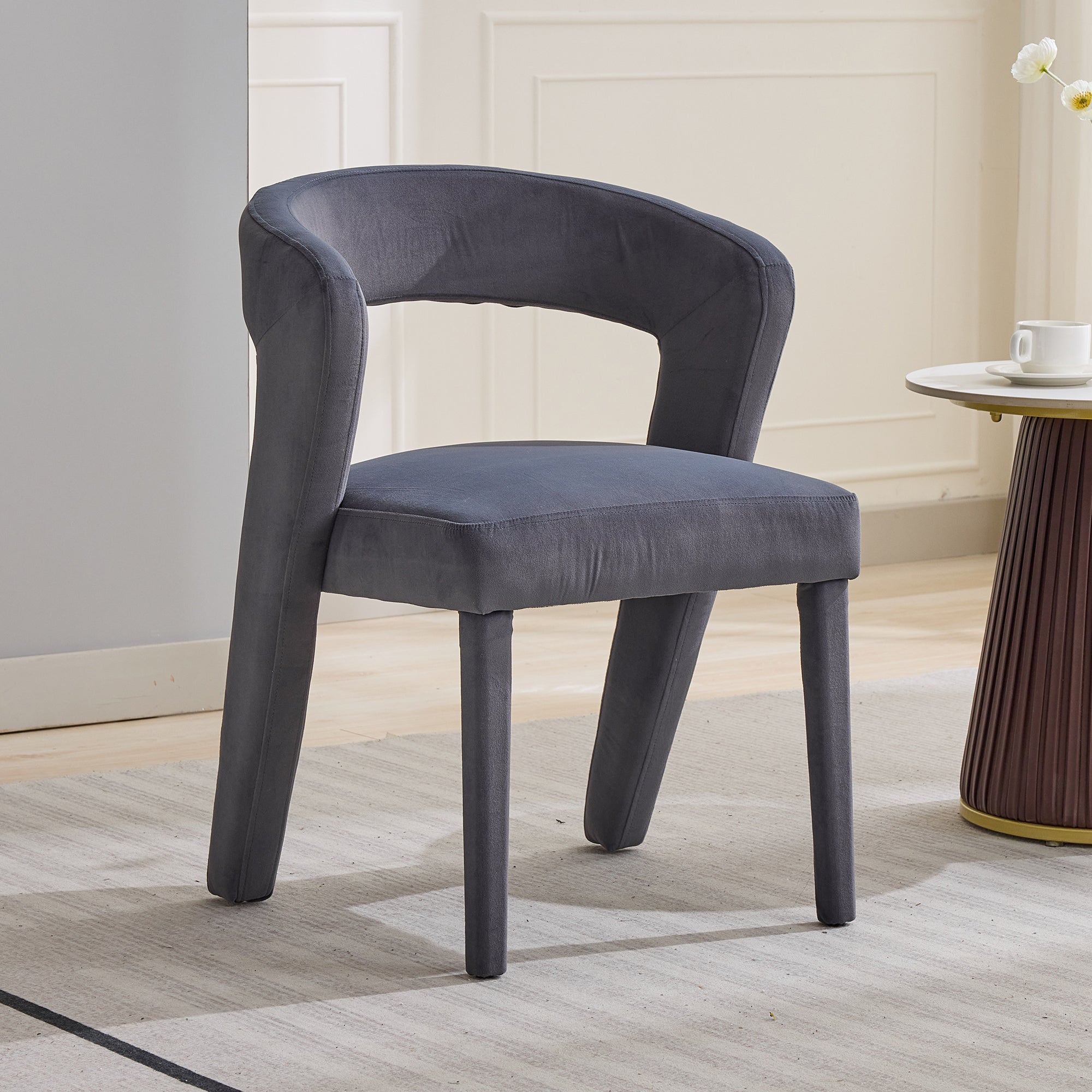 Chaise avec accoudoirs, chaise simple - 59 x 60 x 79 cm - Velours ...