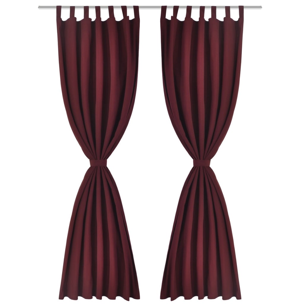 Lot de 2 rideaux à passant micro satin bordeaux 140 x 175 cm décoration ...