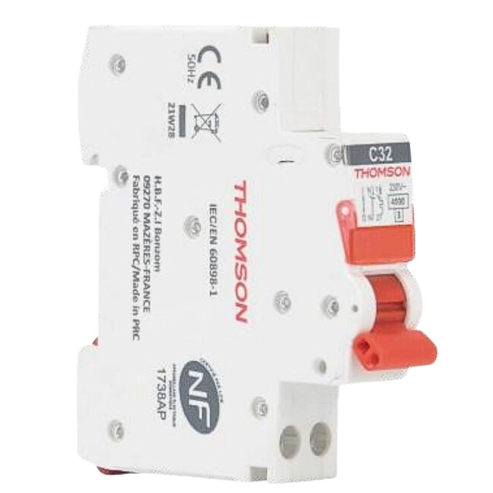Disjoncteur 1P+N peignable bornes automatiques 32A NF Easy Connect ...