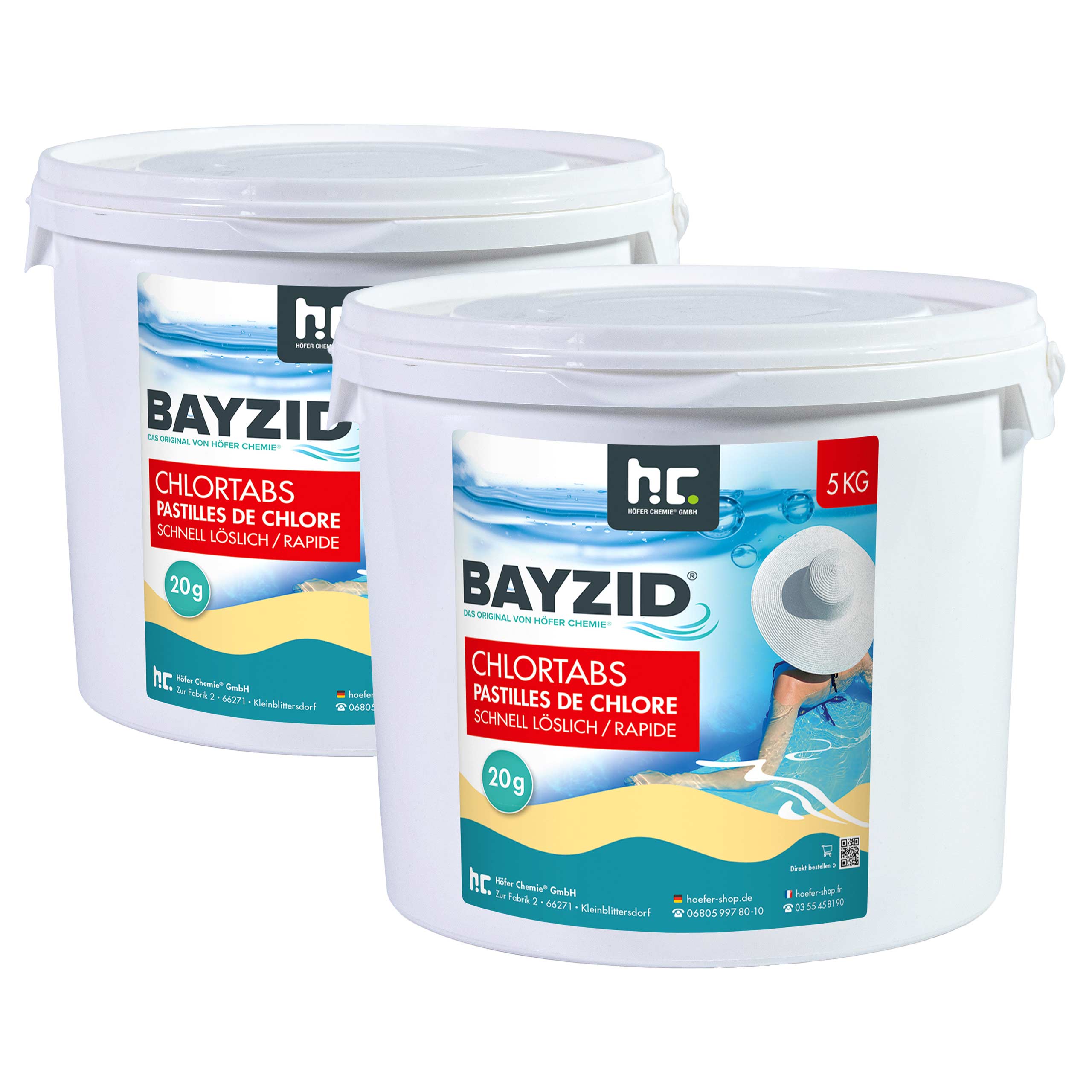 2 x Pastilles de chlore choc de 20g Bayzid® en seau de 5 KG | Leroy Merlin