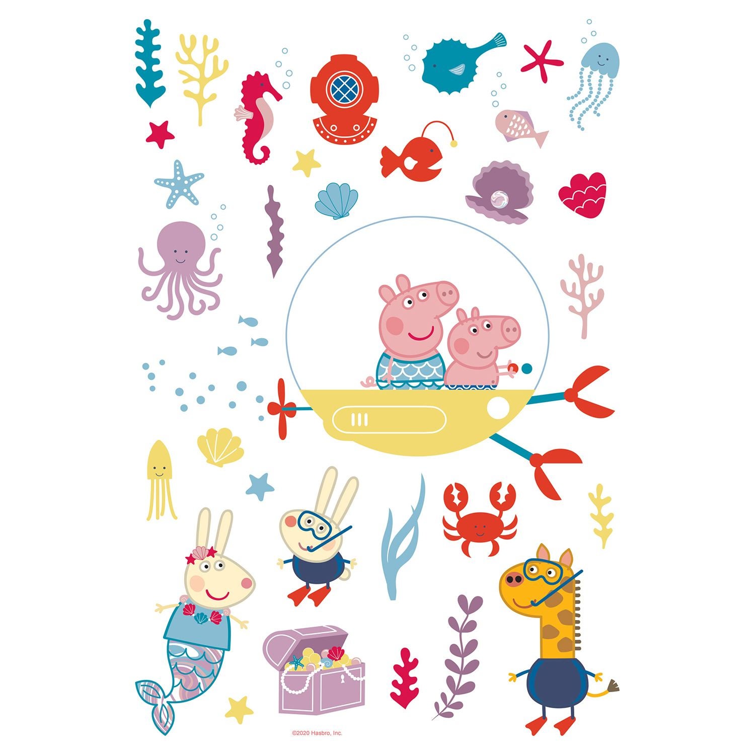 Sticker Décoratif Peppa Cochon multicolore - 65 x 42.5 cm - Sanders ...
