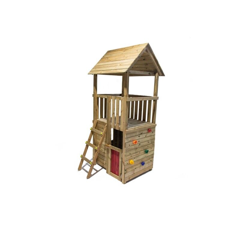 Aire de jeux Masgames TIBIDABO L toit en bois Maison avec escalade ...