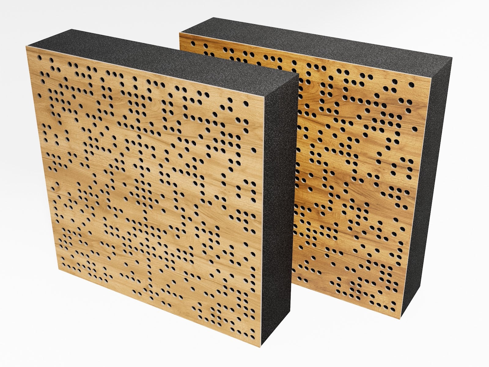 Lot de 2 Panneaux acoustiques AbFuser BINAR absorbants-diffusants 50x50x10cm -0,5 m² surf.totale ...