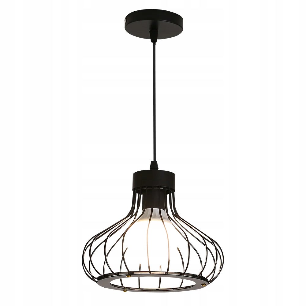 GOECO Lustre industriel en métal, lustre cage rétro, abat-jour lustre ...