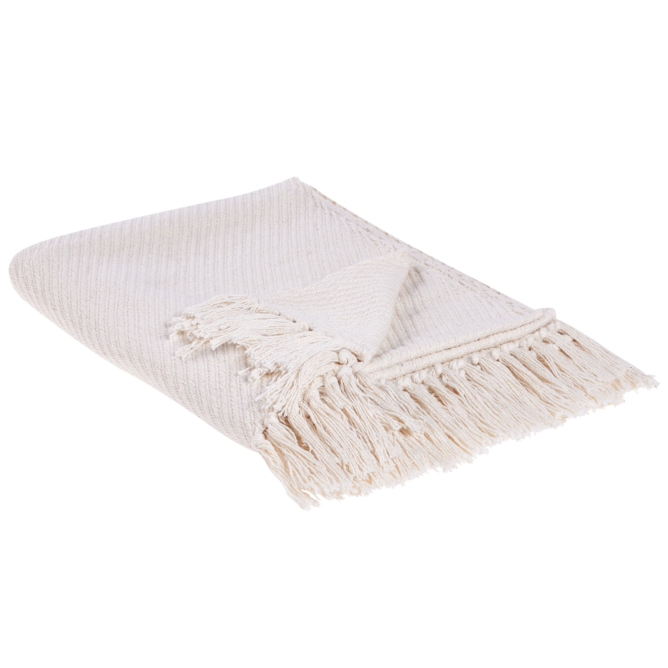 Couverture YARSA Coton 125 x 150 cm Beige | Leroy Merlin
