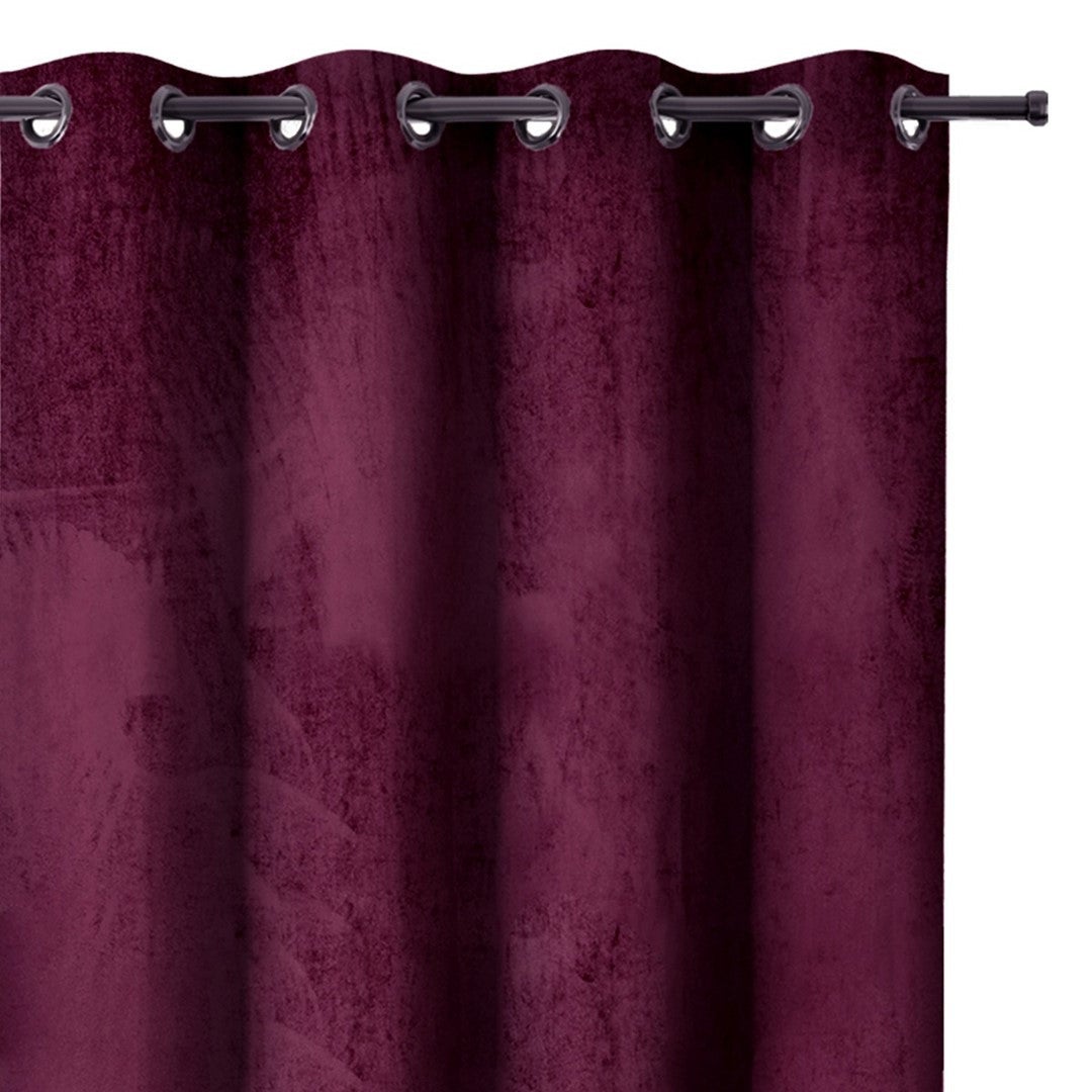Rideau VELVET bordeaux velours 140x270 ameliahome | Leroy Merlin