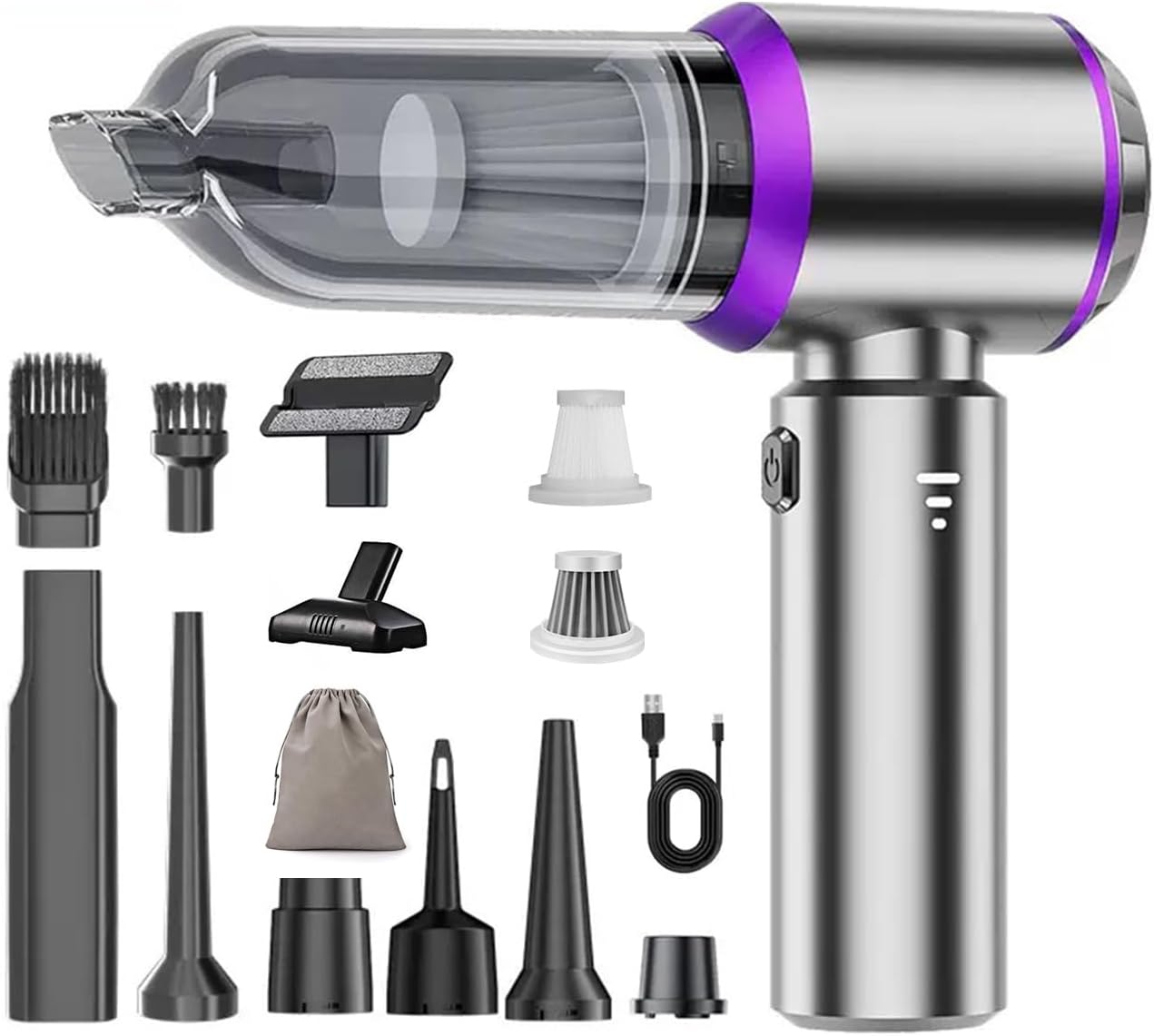 Aspirateur à Main 20000PA 4-en-1 Sans Fil 6000mAh Type C ...