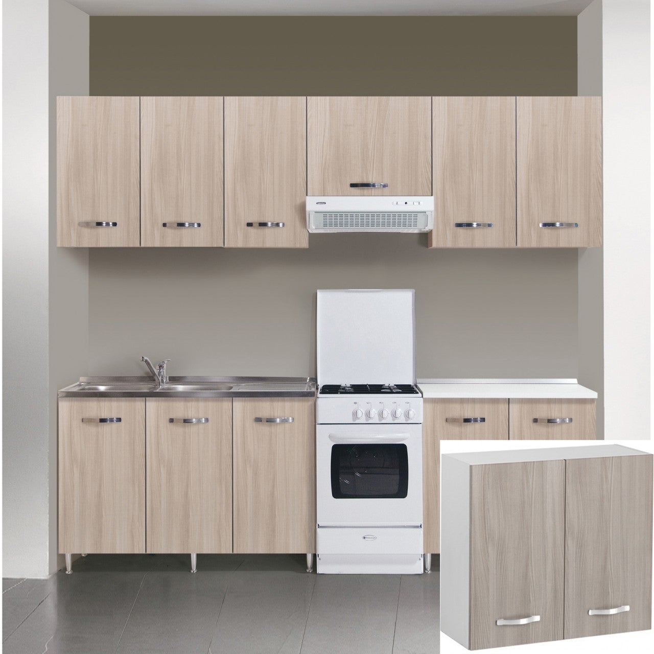 KIT CUISINE MURAL 2 PORTES 80X32XH72 CM ORME | Leroy Merlin