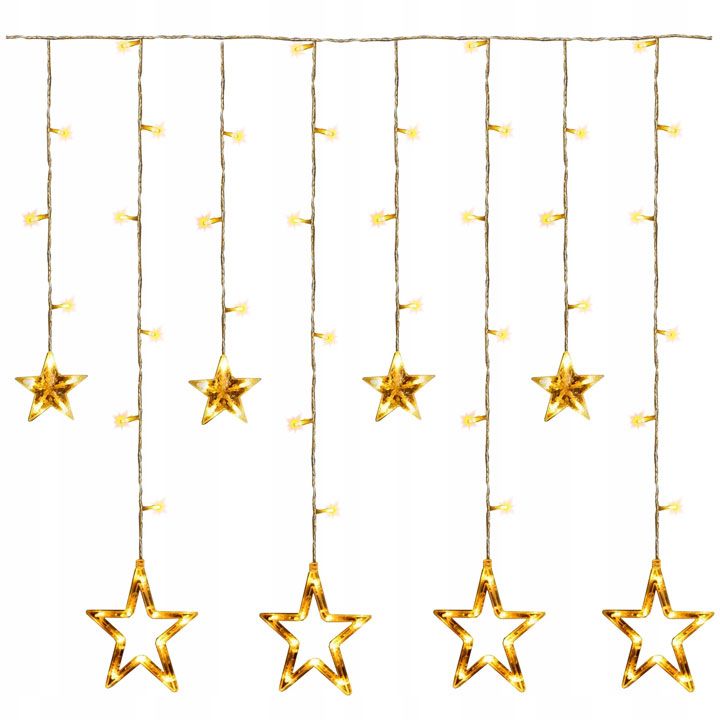 GUIRNALDA LUMINOSA PARA ÁRBOL DE NAVIDAD ESTRELLA LED 391062 2M GOLD ...