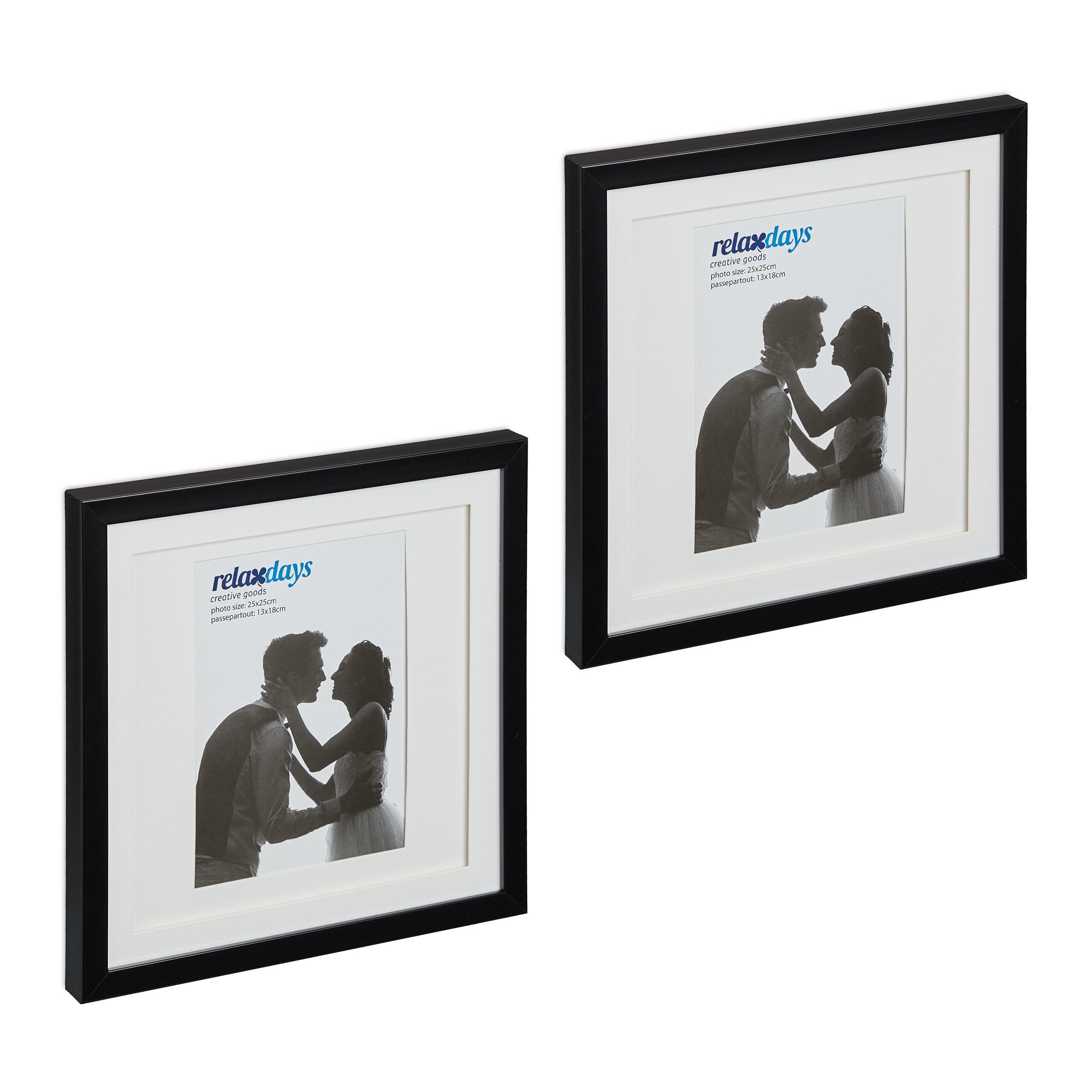 Relaxdays Set da 2 Cornici Portafoto, 25x25 cm, Porta Foto e Disegni ...