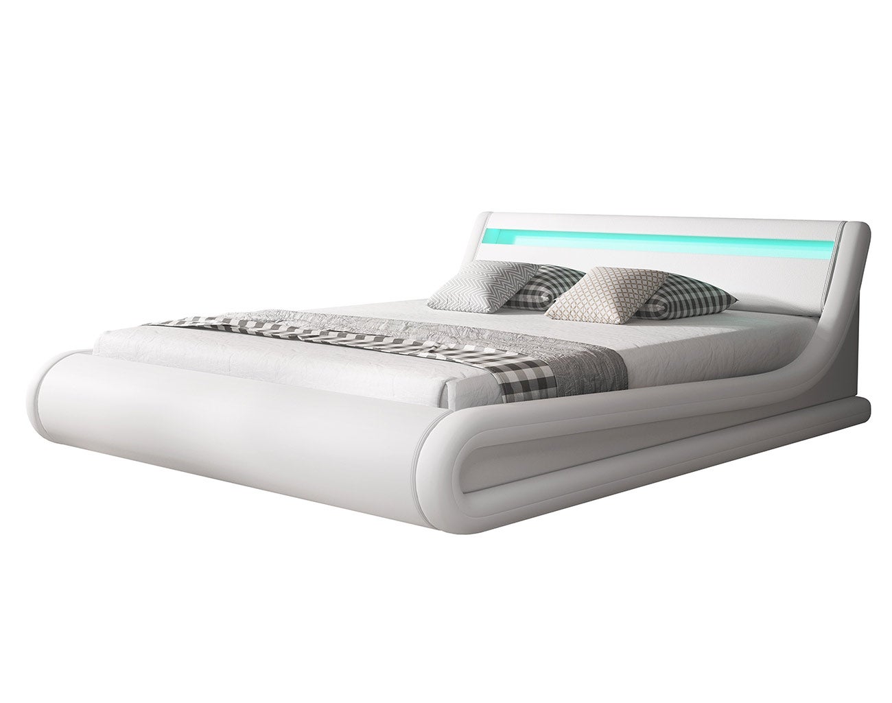 Letto Contenitore | Letto con Testiera e Rete | Struttura Letto con LED ...