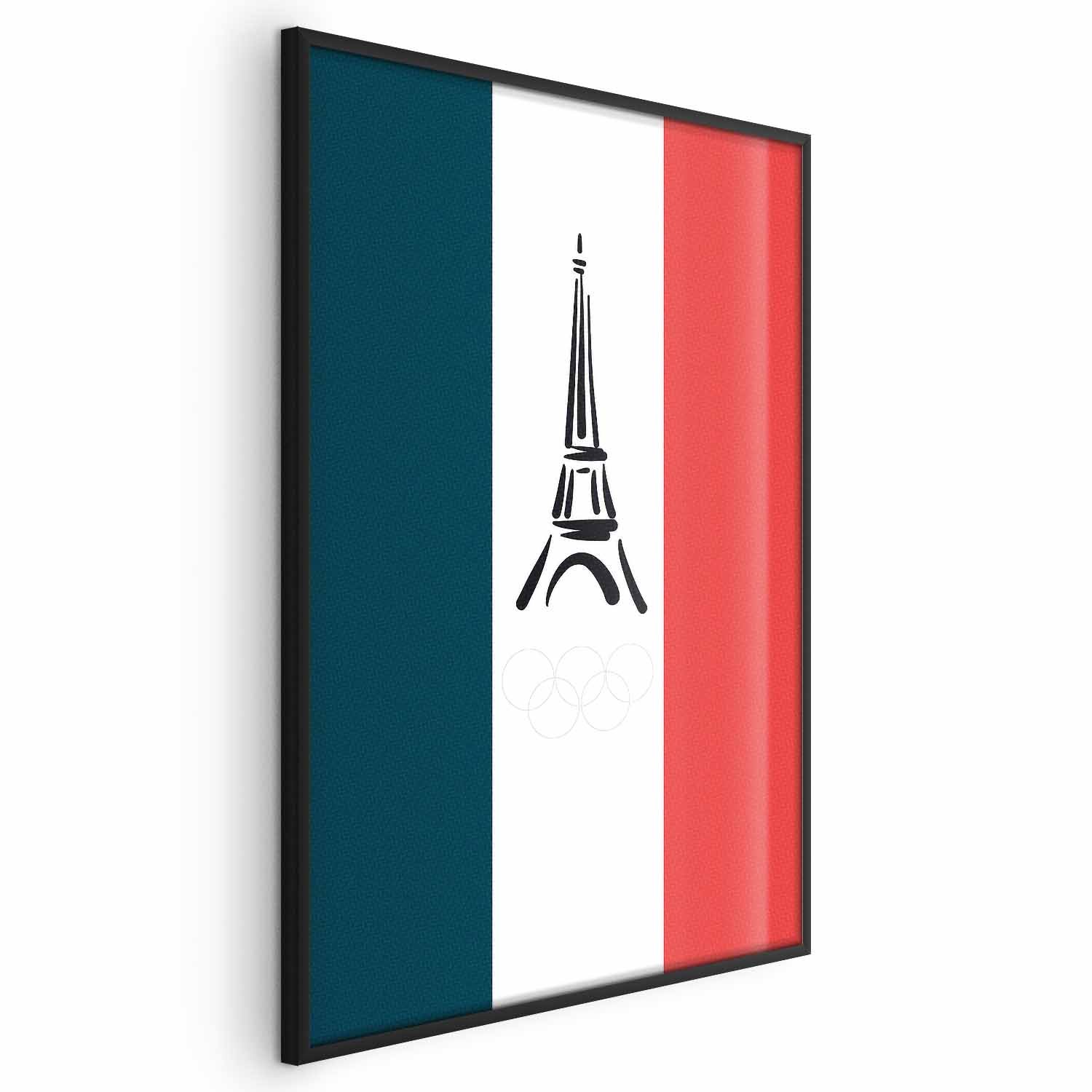 Exclusivité J.O -Affiche - Tour Eiffel graphique sur fond de drapeau ...