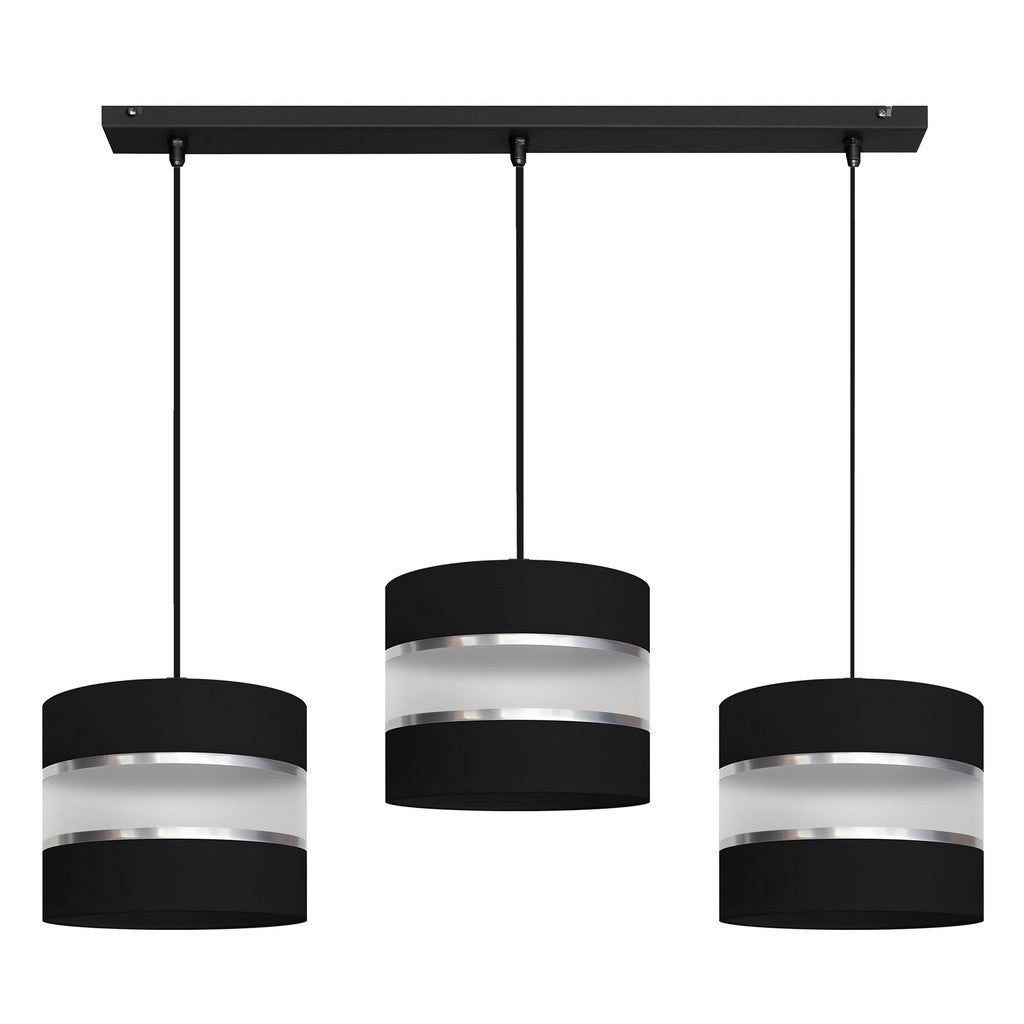 Helam HELEN Plafonnier à barre droite noir, argent 65cm | Leroy Merlin