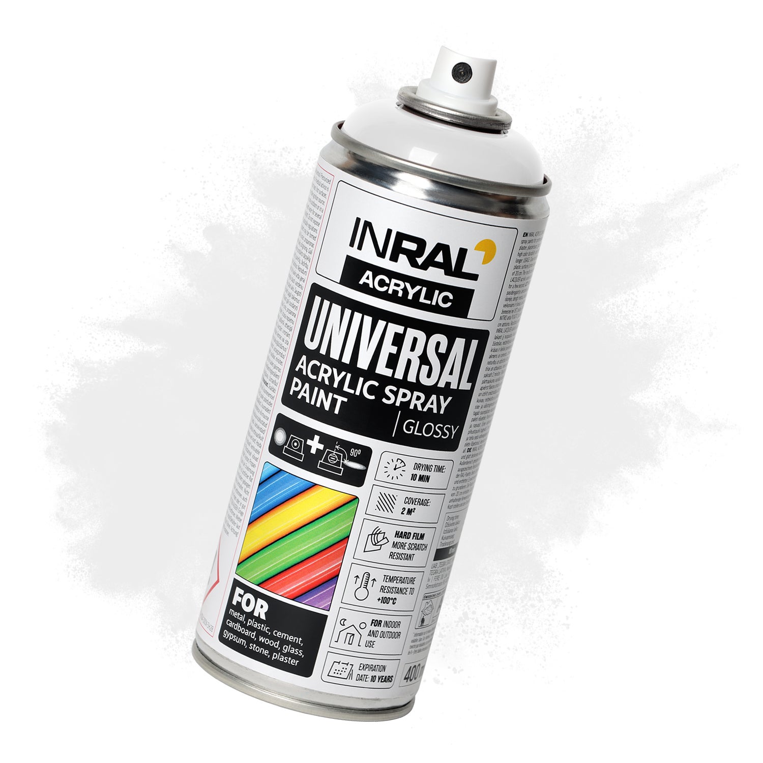 Peinture acrylique aérosol INRAL RAL9010 blanc pur mat – séchage rapide ...