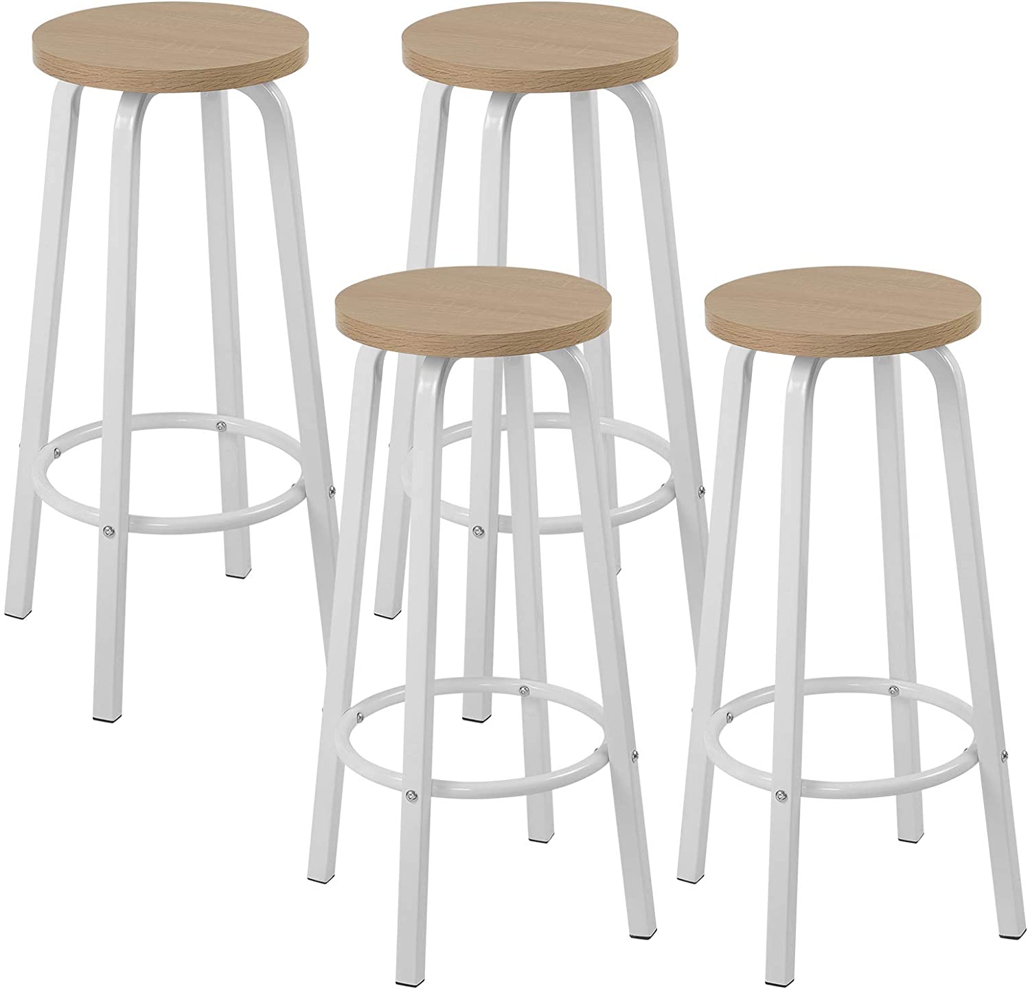 WOLTU Lot de 4 Tabourets de Bars， Rond Structure en métal Assise en MDF ...