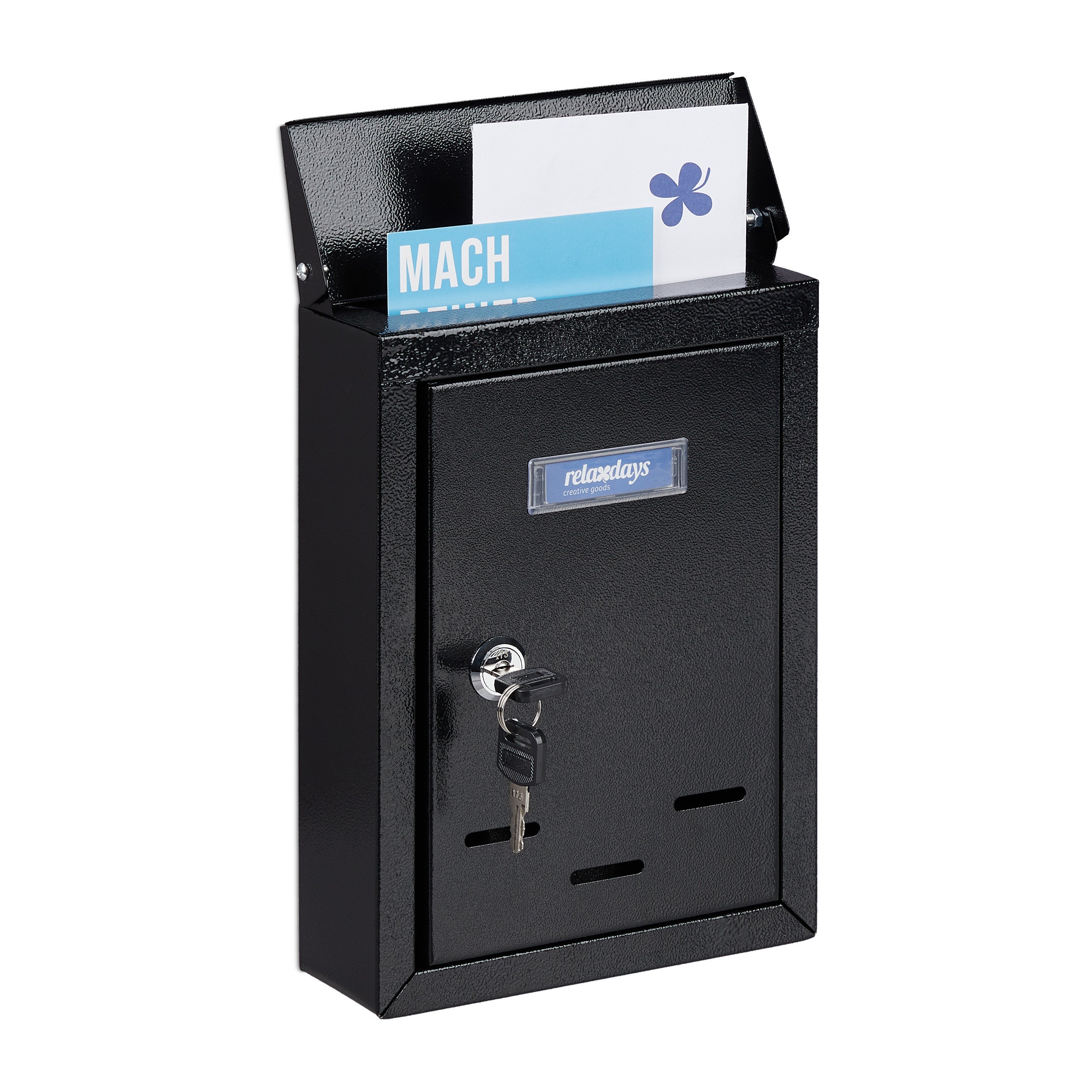 Relaxdays Cassetta della Posta con Targhetta, Metallo, 2 Chiavi ...