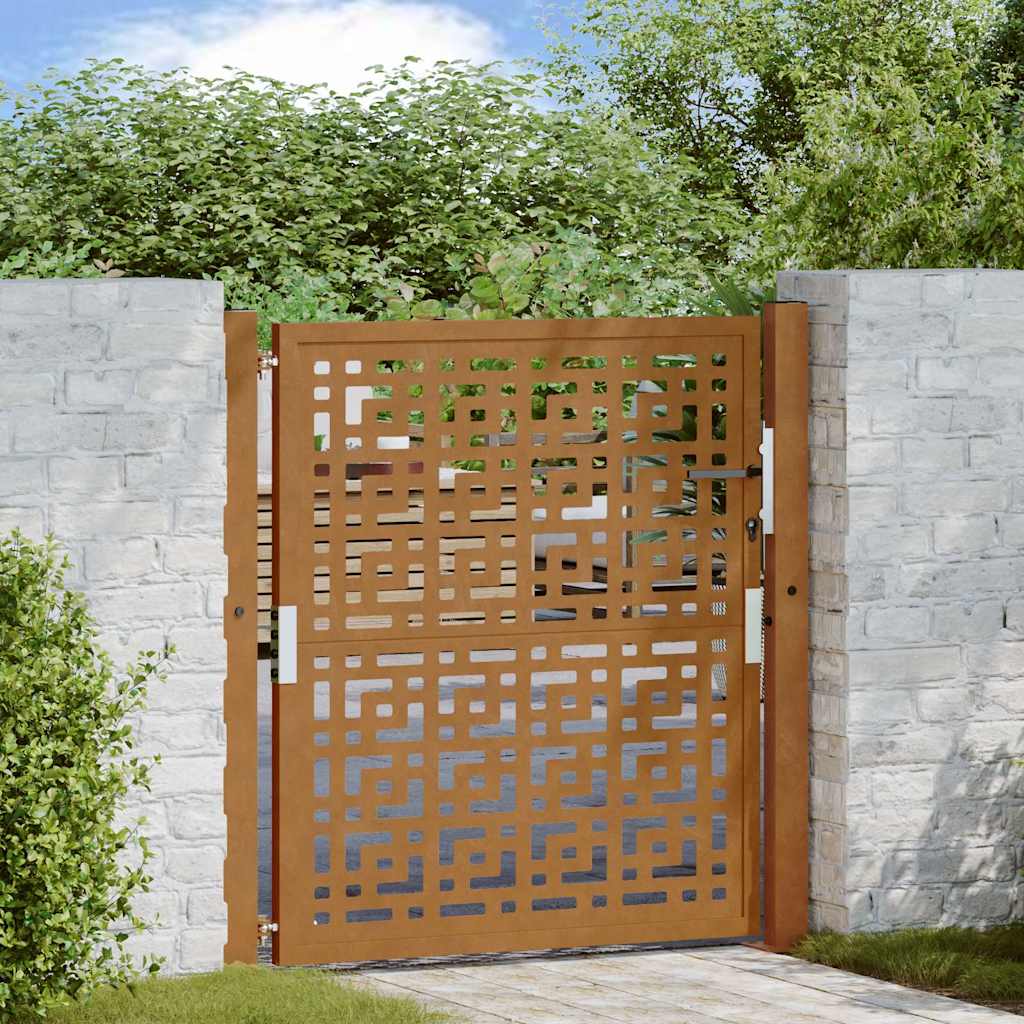 Porte de jardin acier résistant aux intempéries design croisé vidaXL ...