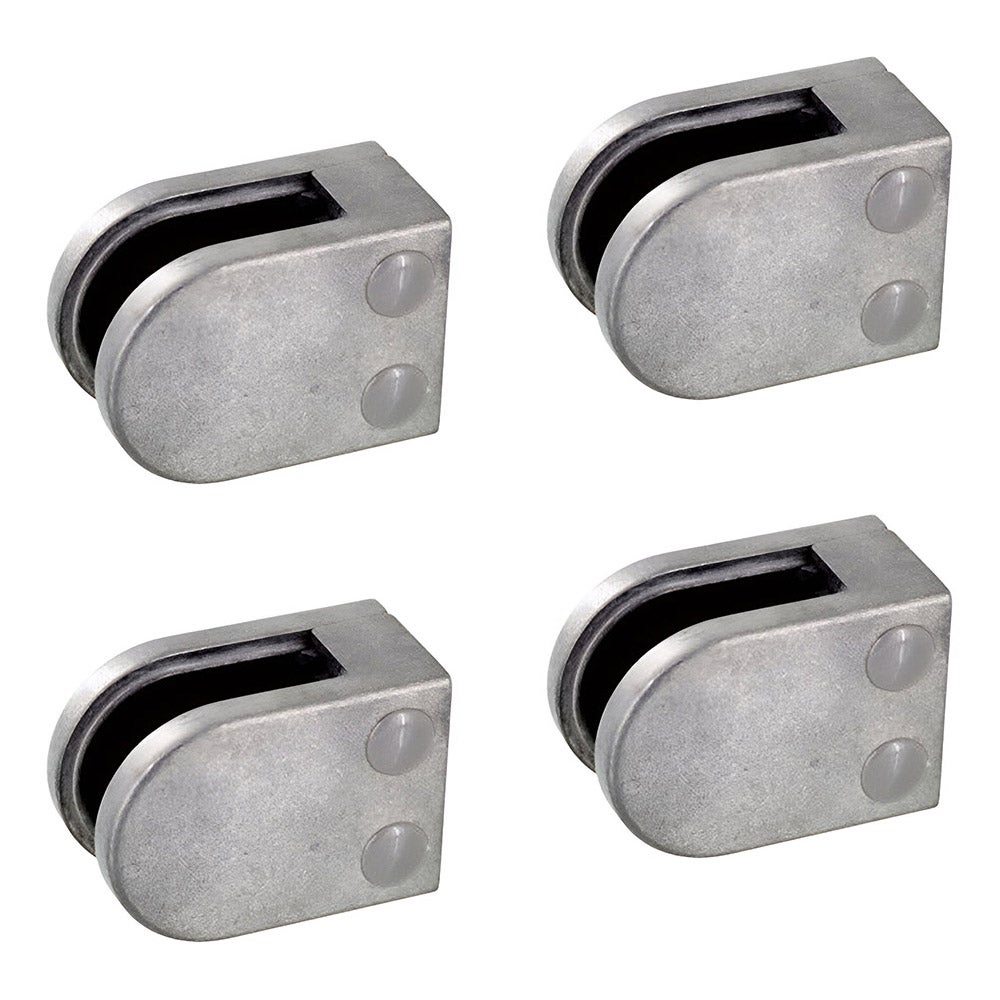 4 x Pince à verre plate modèle 05 - Ep. verre 10,76 mm - Zamak brut ...