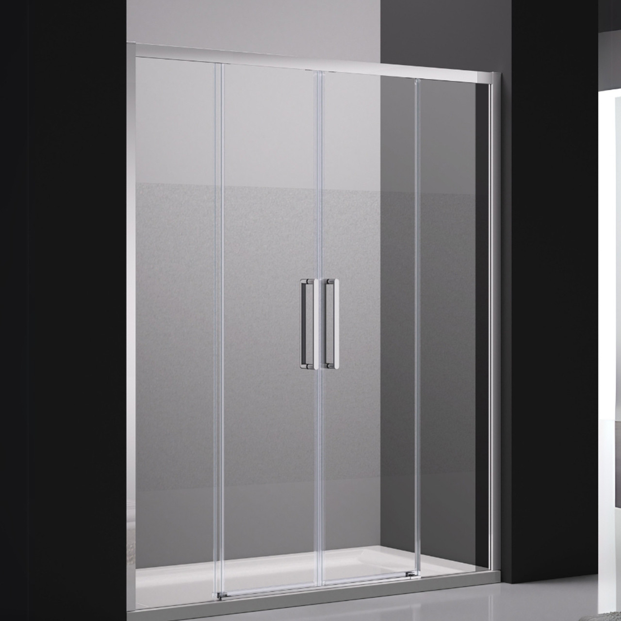 Paroi de douche 160 cm avec double porte coulissante ajustable - Sablée ...
