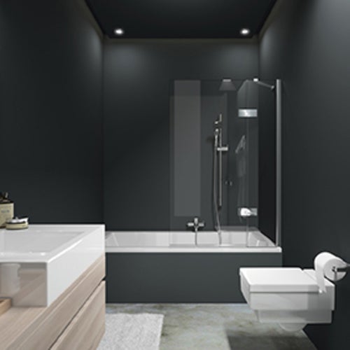 Mampara de bañera HÜPPE Solva, segmento fijo, una sola pieza, fijación ...