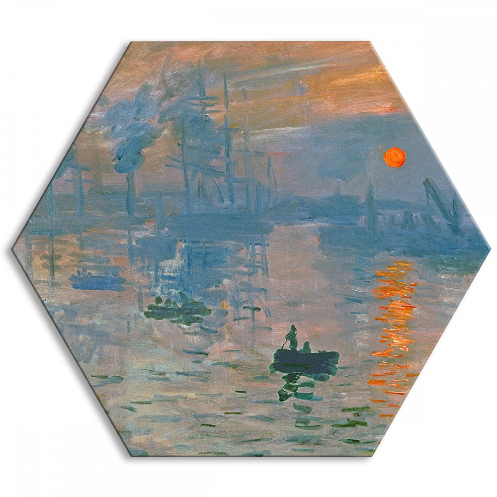 CLAUDE MONET - Impression Lever Du Soleil - Toile Hexagonale - Tableau ...