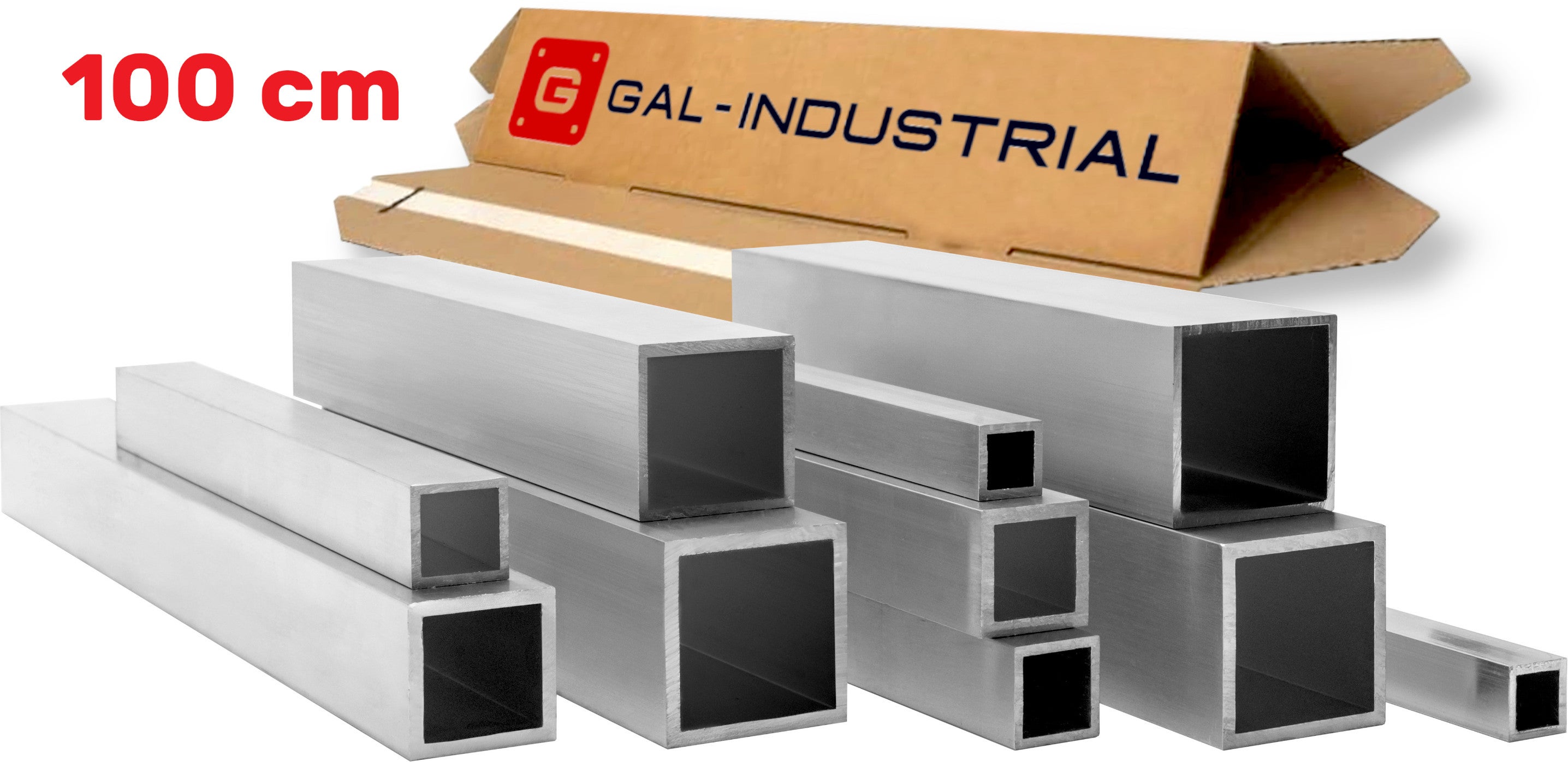 Perfil de aluminio 40x40x2mm 100 cm Tubo cuadrado + corte a medida ...
