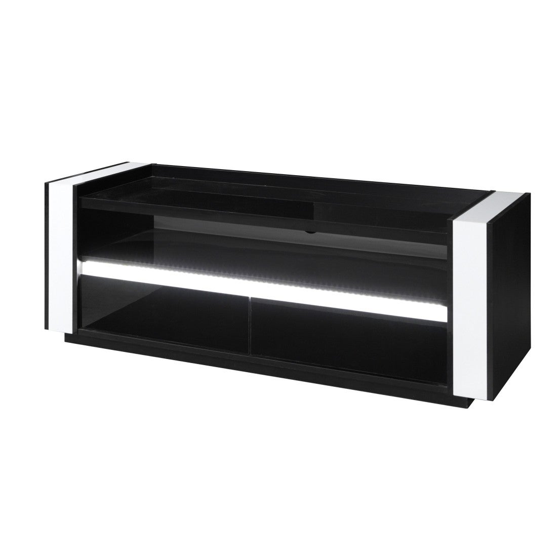 Mobile TV LINA nero e bianco con LED – 143 x 50 x 52 cm | Leroy Merlin