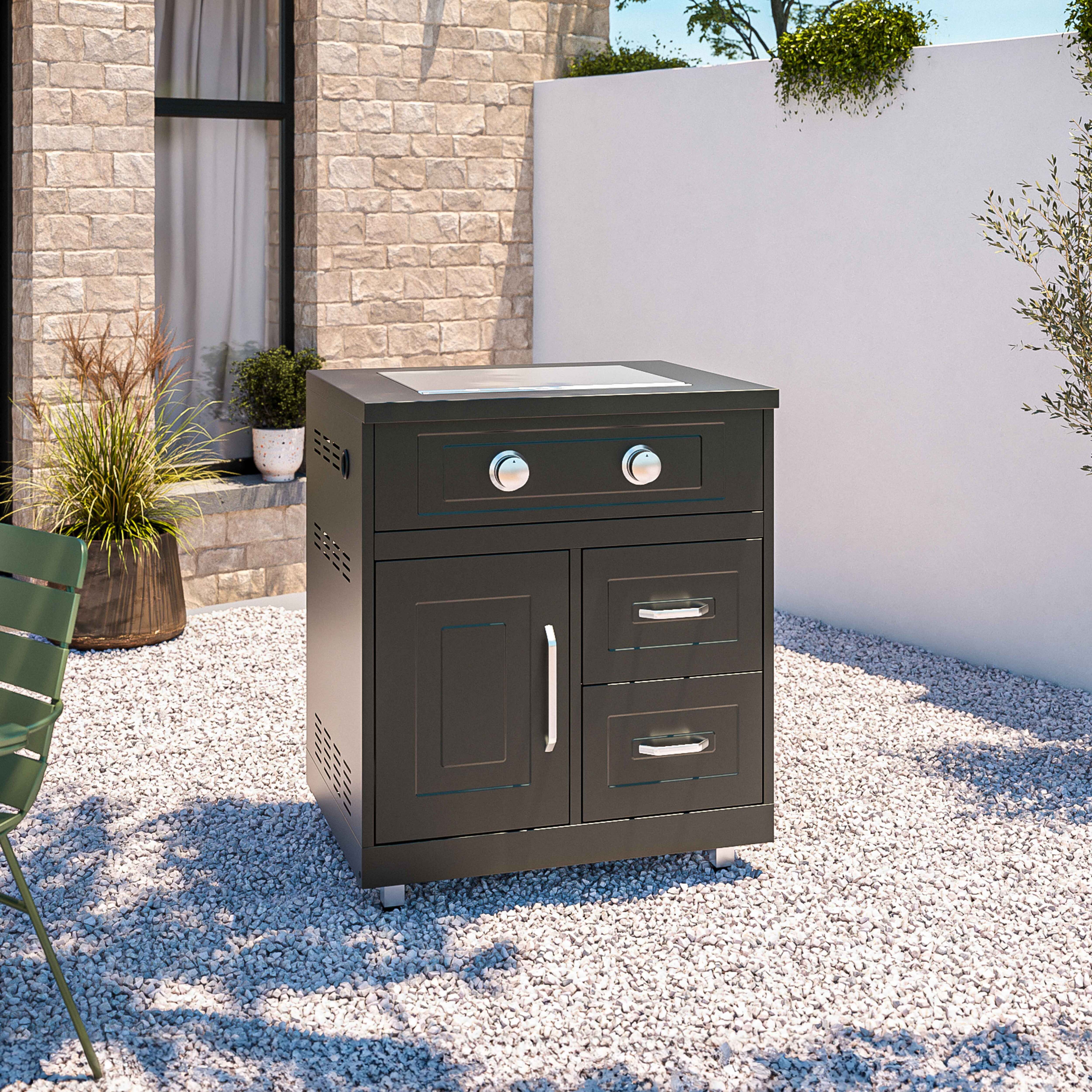 Mobiletto per fornello a gas a 2 fuochi per cucina da esterno, Memphis ...