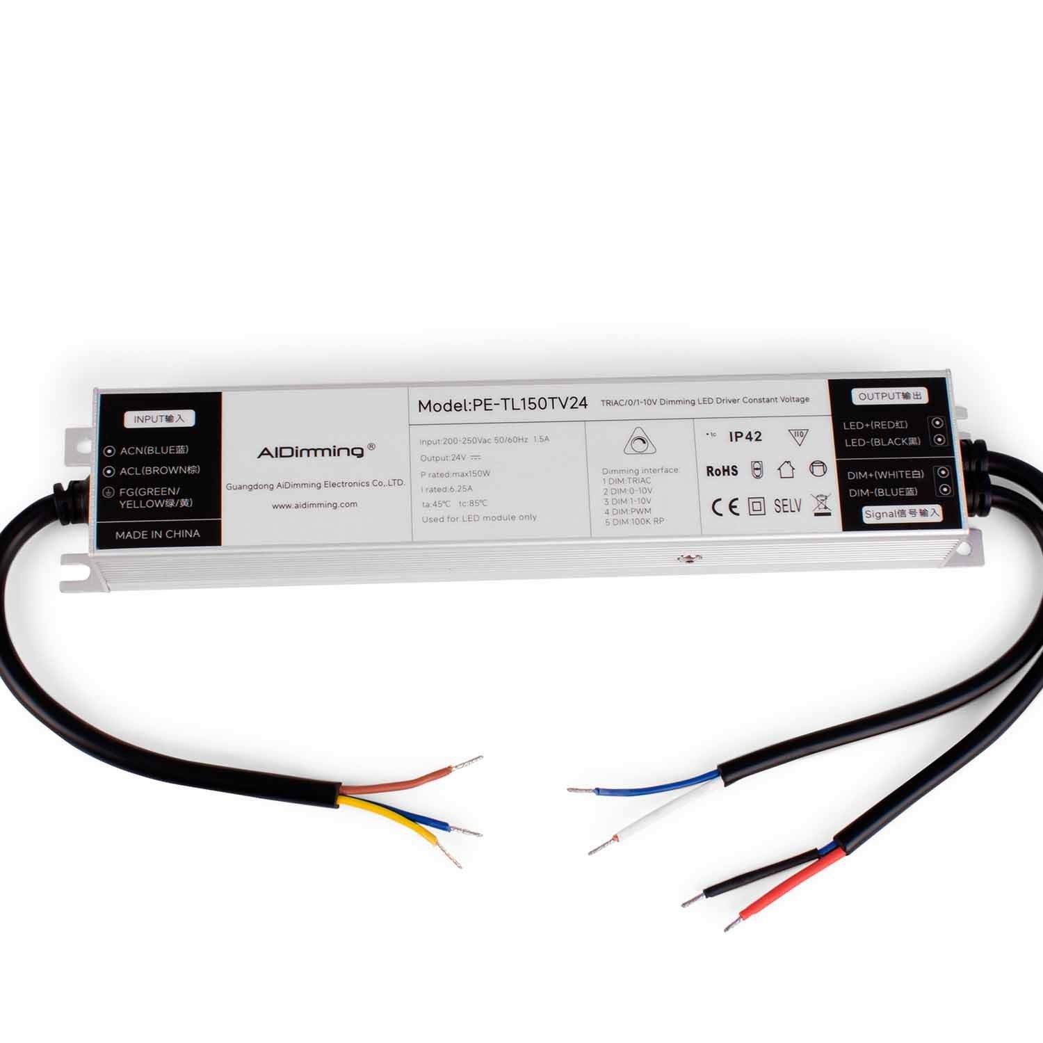 Alimentation LED dimmable TRIAC/0-10V 200-250V - Sortie 24V - 6.25A - 150W | Leroy Merlin