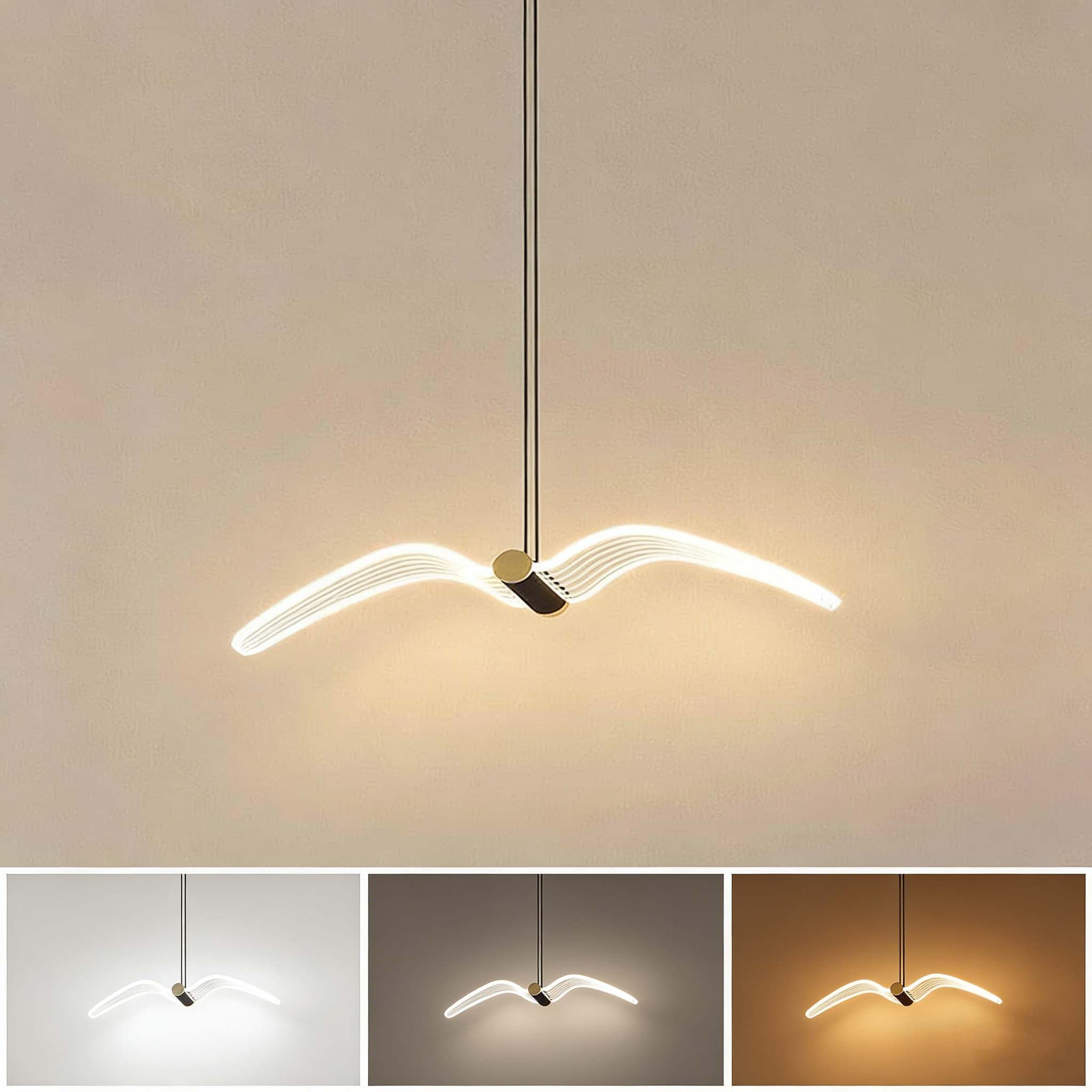 NICOLA Suspension mouette LED 3 couleurs dimmable, blanc chaud, blanc ...